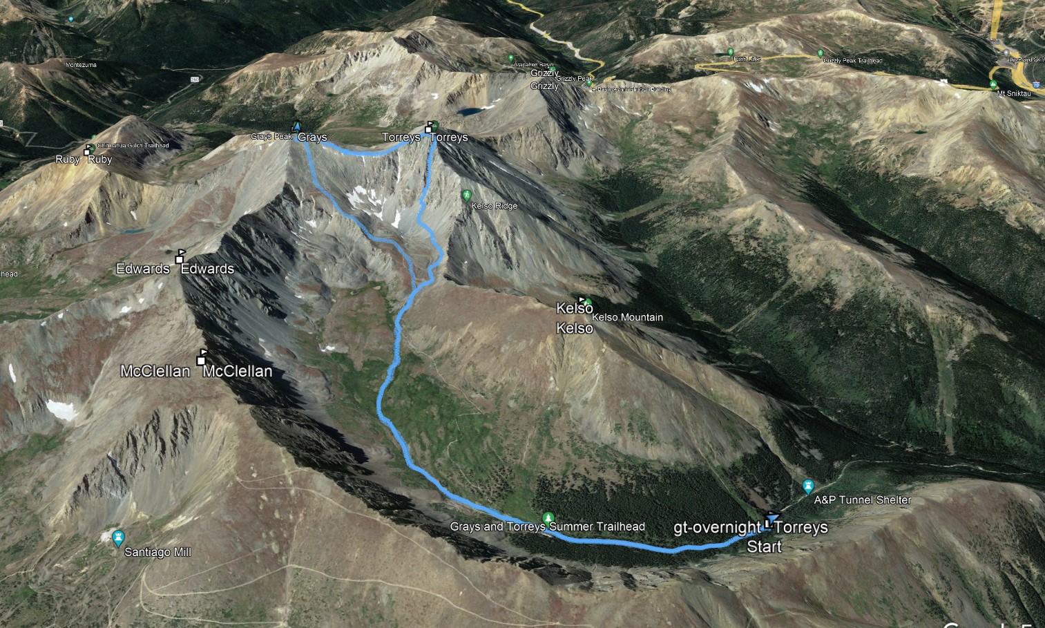 Grays and Torreys Overnight Ski